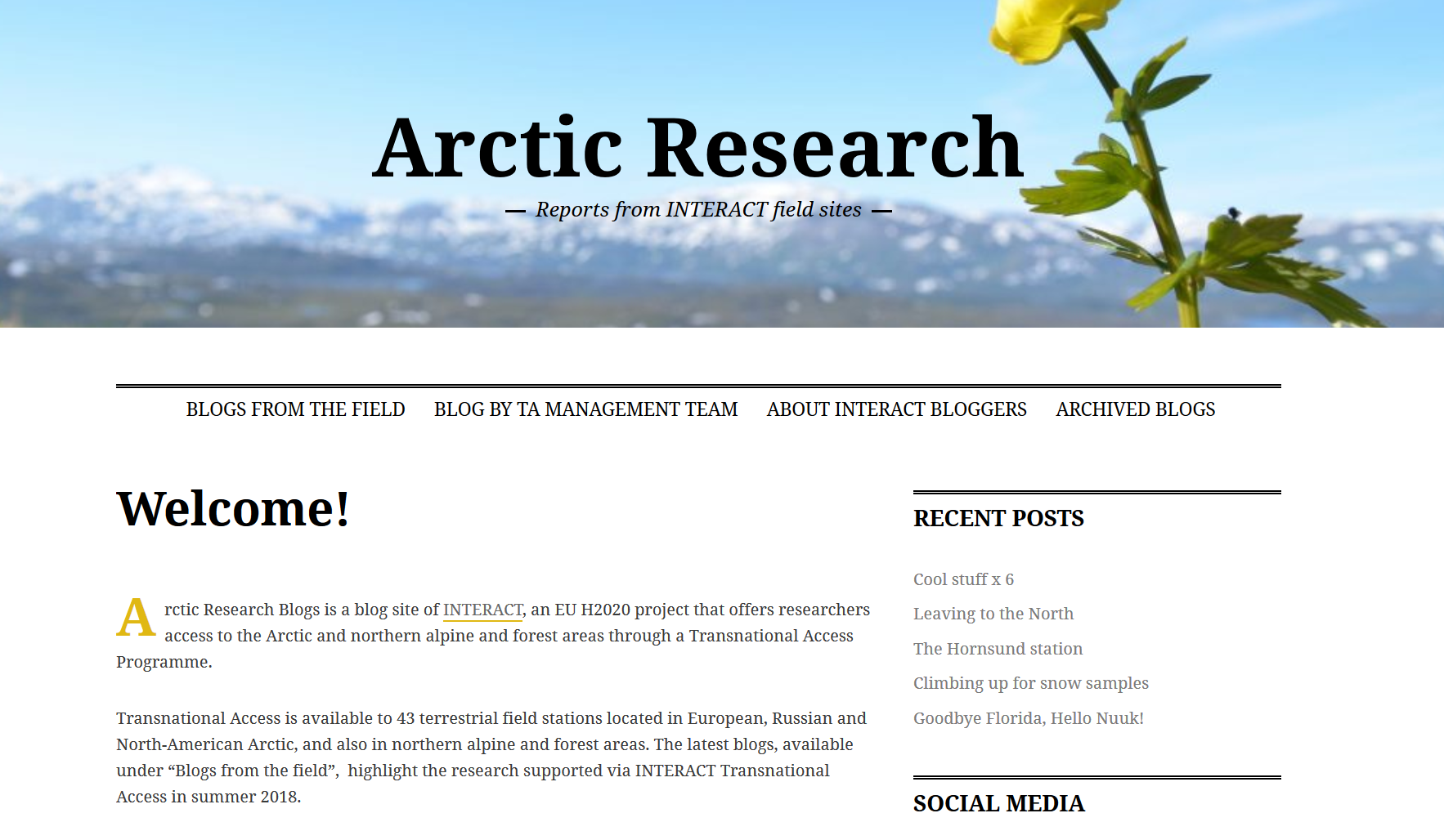 Tune in to the INTERACT Arctic Research Blogs - INTERACT