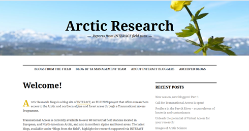 New season of INTERACT Arctic Research Blogs starting up! - INTERACT