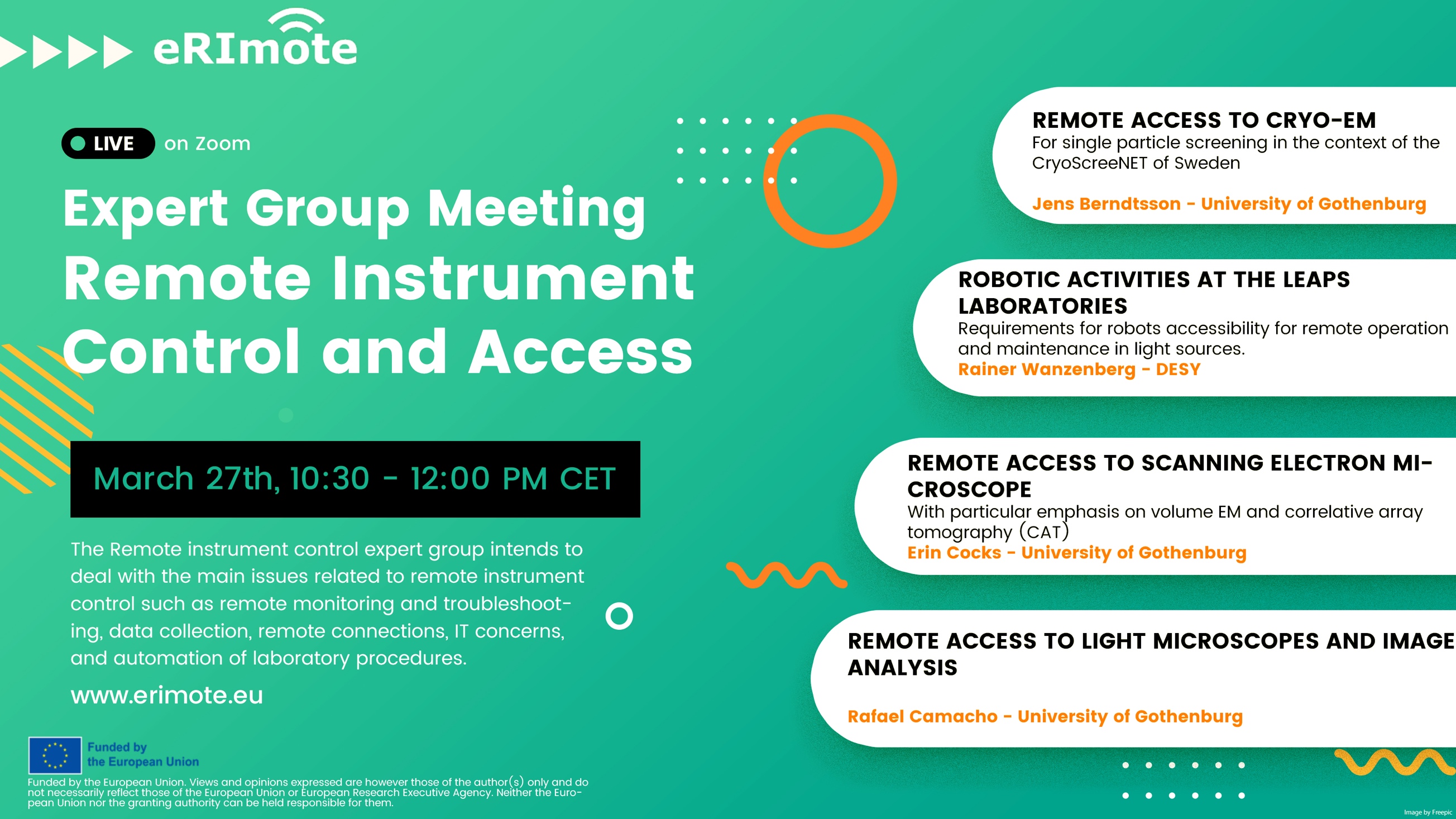 Join eRimote Expert Group IV first meeting on Remote Instrument control ...