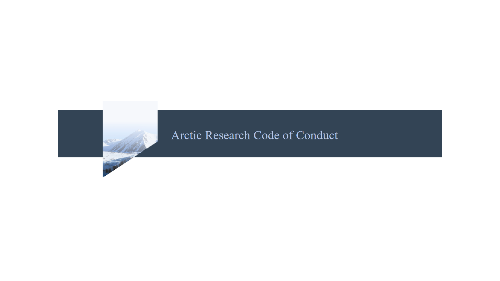Arctic Research Code of Conduct available - INTERACT